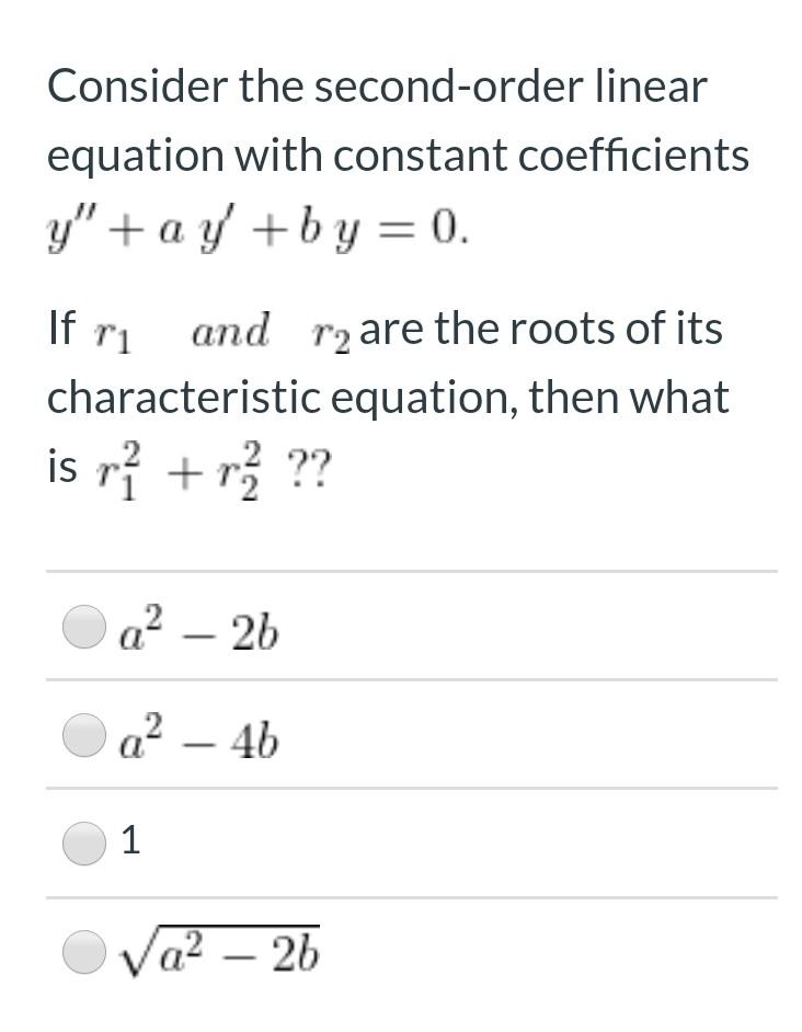 Solved Consider the second-order linear equation with | Chegg.com