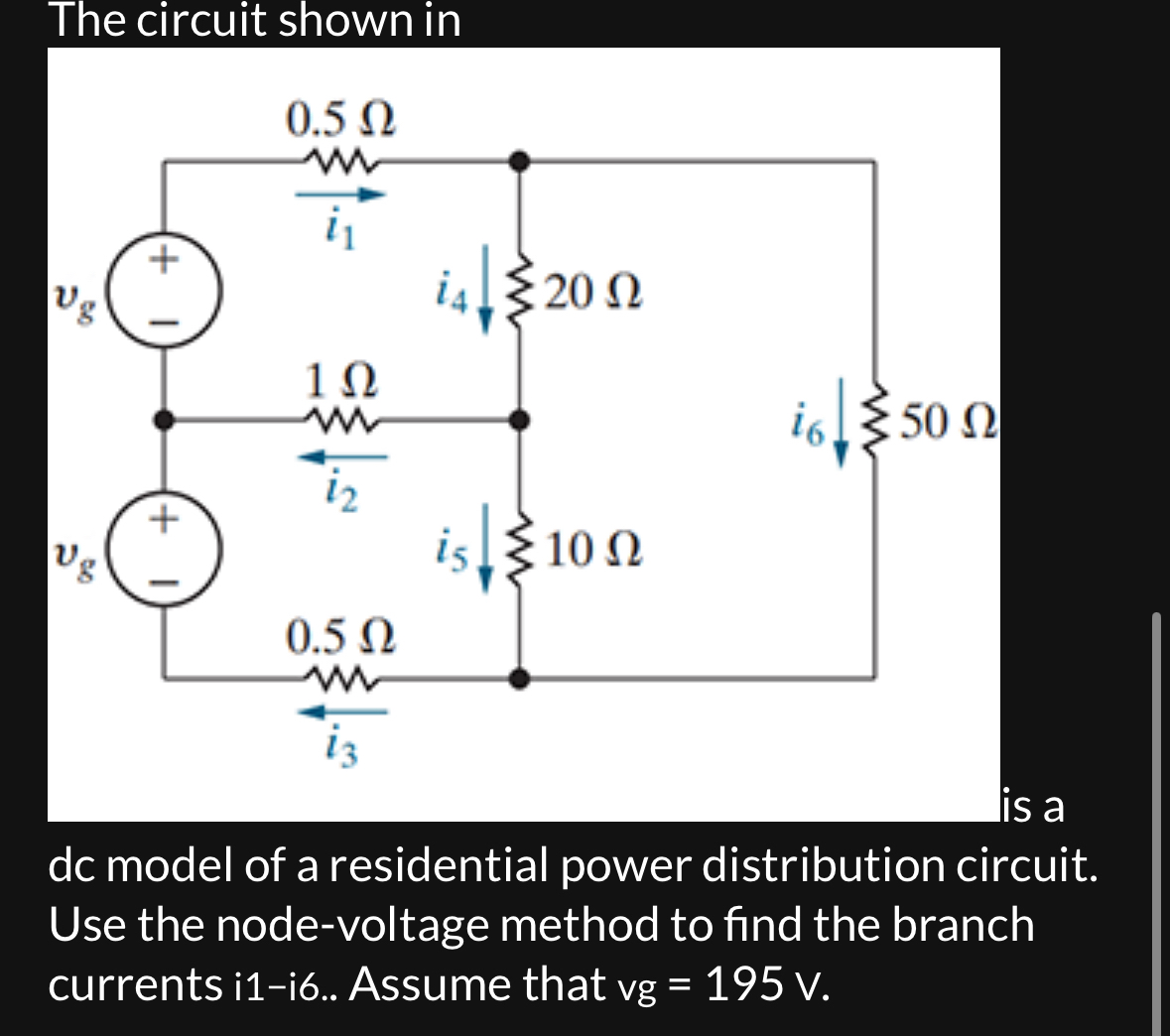 is a dc model of a residential power distribution | Chegg.com