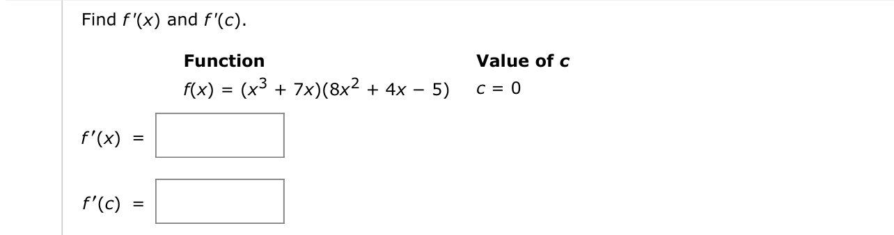 Solved Find f'(x) ﻿and | Chegg.com