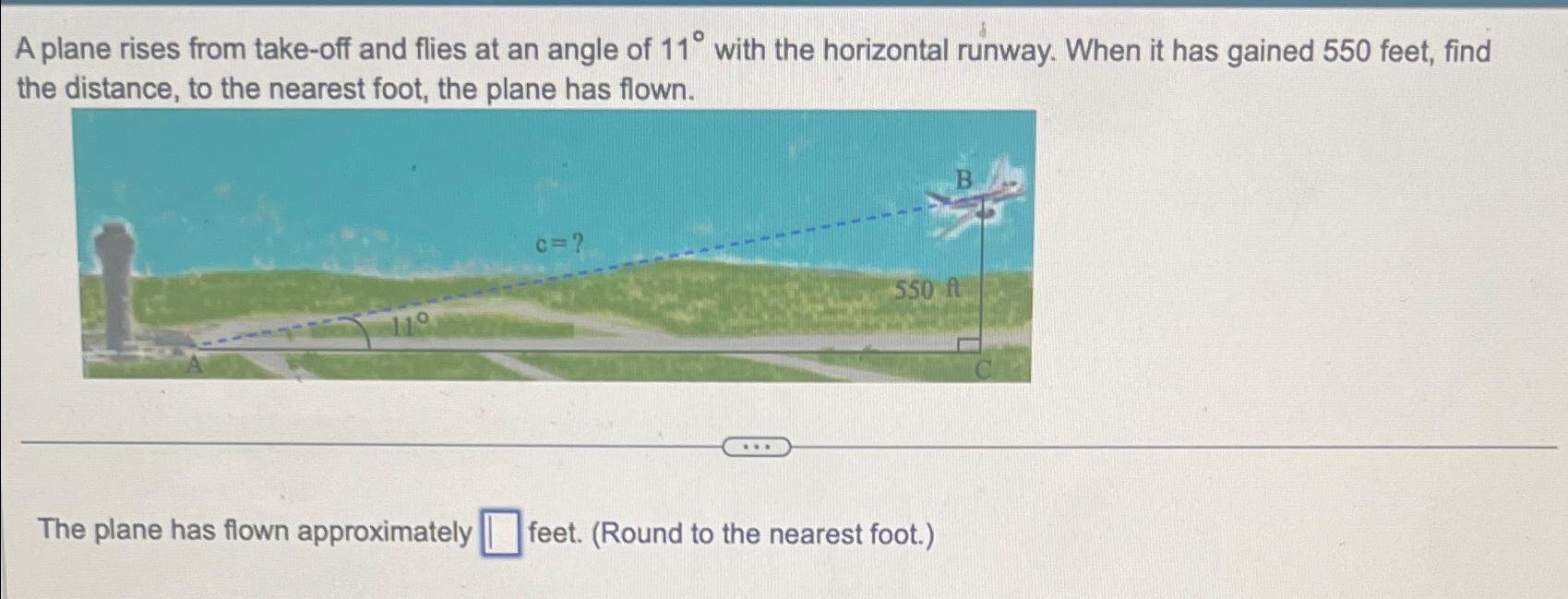 Solved A plane rises from take-off and flies at an angle of | Chegg.com