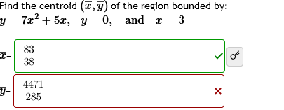 Solved Find the centroid of the region bounded | Chegg.com