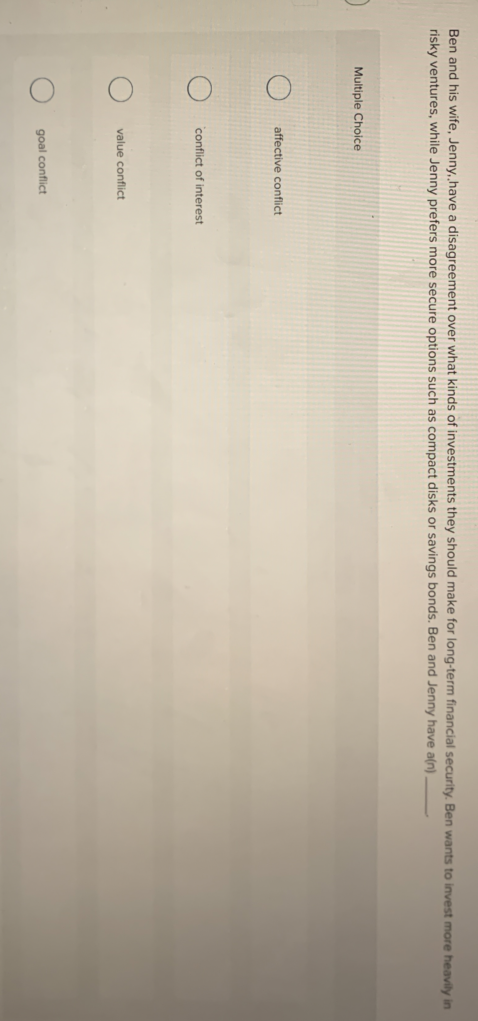 Solved Ben and his wife, Jenny, have a disagreement over | Chegg.com