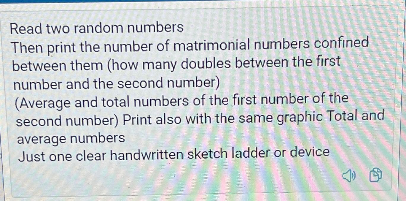 Solved Read two random numbersThen print the number of | Chegg.com