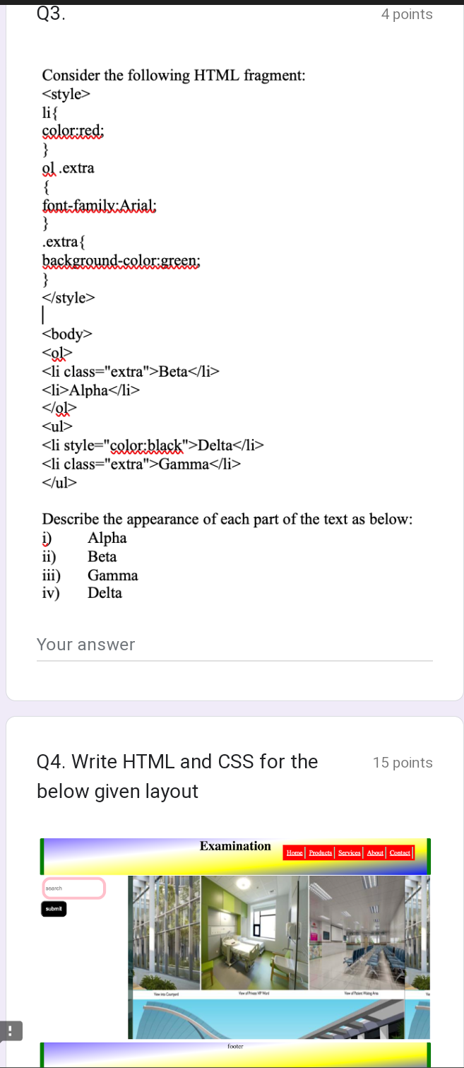 Solved Consider the following HTML fragment: > lis | Chegg.com