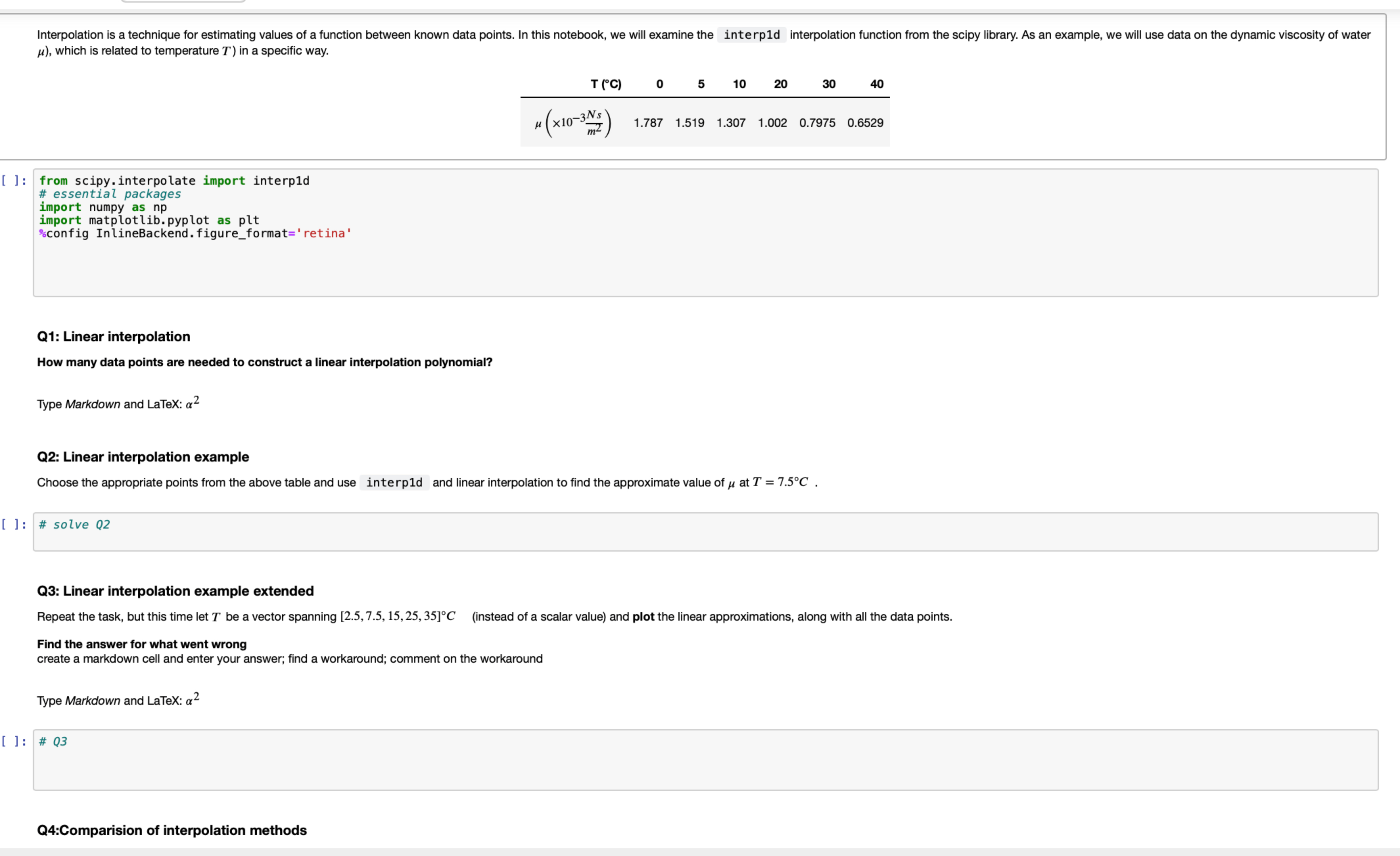 Solved Interpolation is a technique for estimating values of | Chegg.com