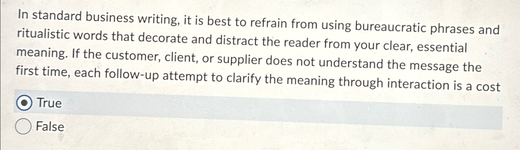 Solved In standard business writing, it is best to refrain | Chegg.com