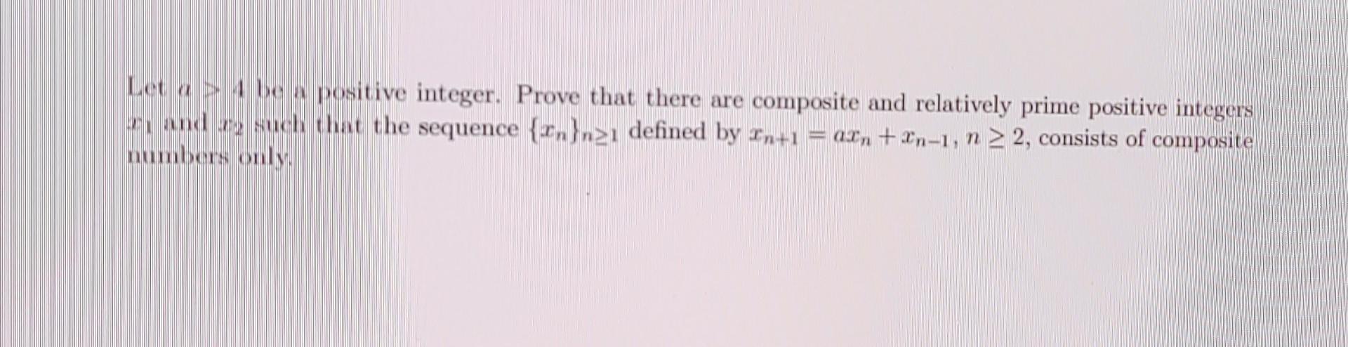 [Solved]: pls so asap Let a > 4 be a positive int