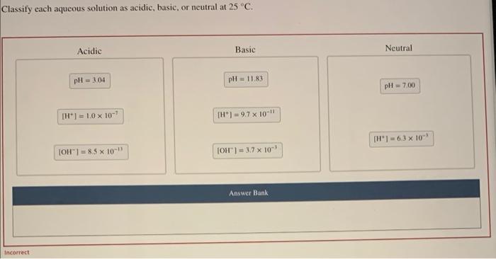 Solved Classify each aqueous solution as acidic, basic, or | Chegg.com