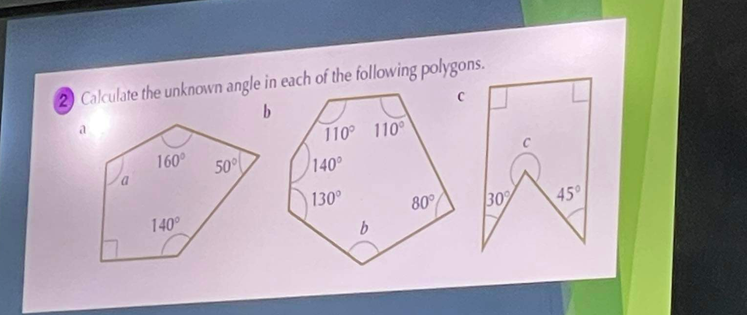 Solved Calculate the unknown angle in each of the following | Chegg.com
