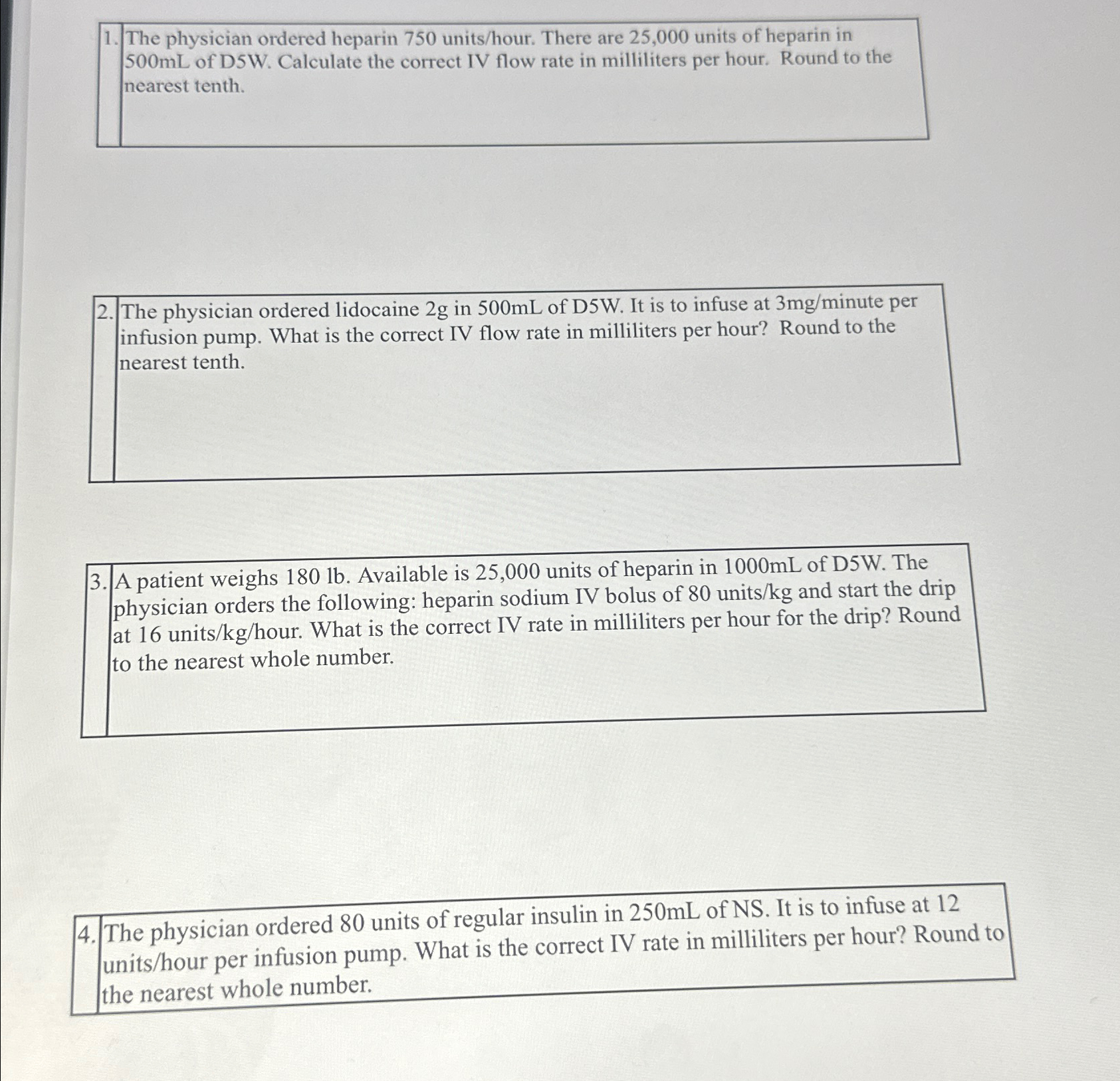 Solved The physician ordered heparin 750 ﻿units/hour. ﻿There | Chegg.com