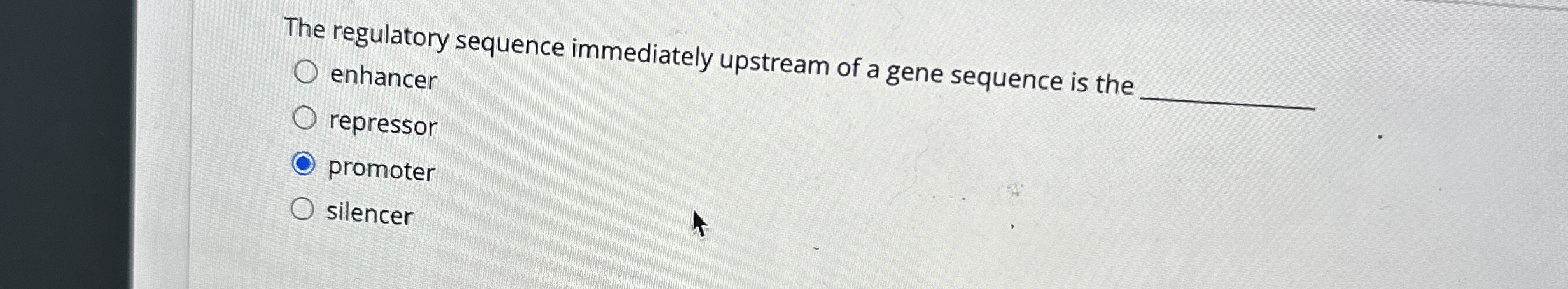 Solved The regulatory sequence immediately upstream of a | Chegg.com