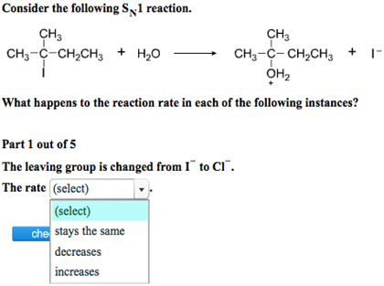 Solved Consider the following SN1 reaction. What happens to | Chegg.com