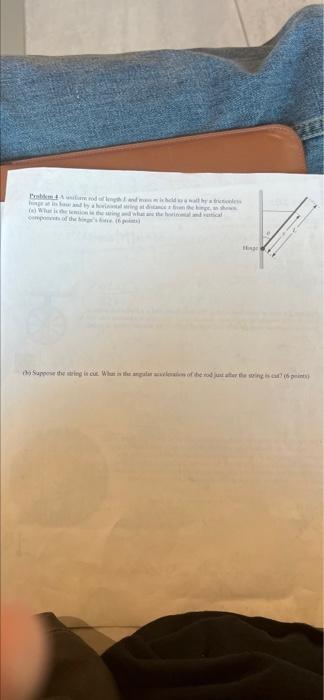 Solved Problem 4 A uniform rod of length L and mass m is | Chegg.com