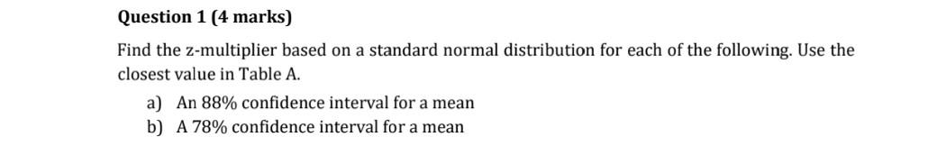 Solved Question 1 (4 marks) Find the z-multiplier based on a | Chegg.com
