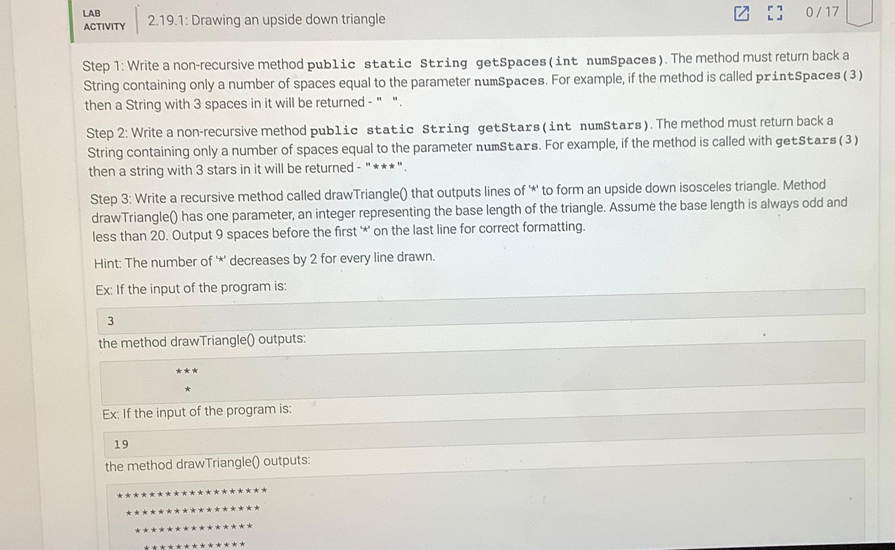Solved LABACTIVITY2.19.1: Drawing an upside down | Chegg.com