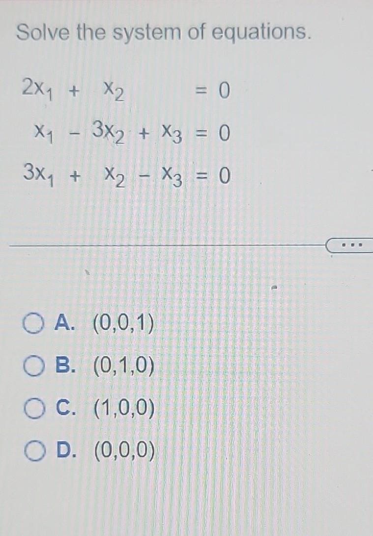 Solved Solve the system of equations. | Chegg.com