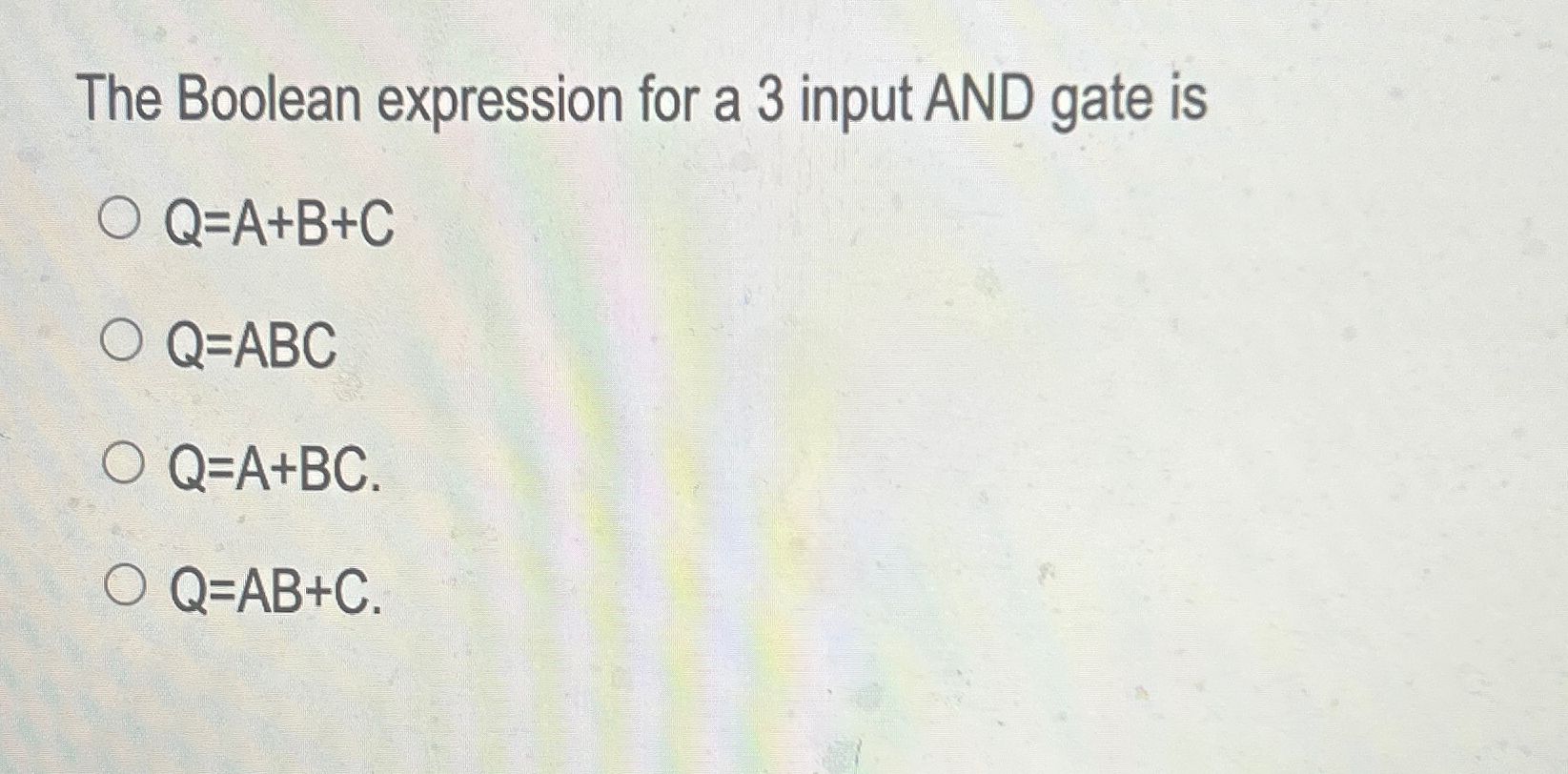 Solved The Boolean expression for a 3 ﻿input AND gate | Chegg.com