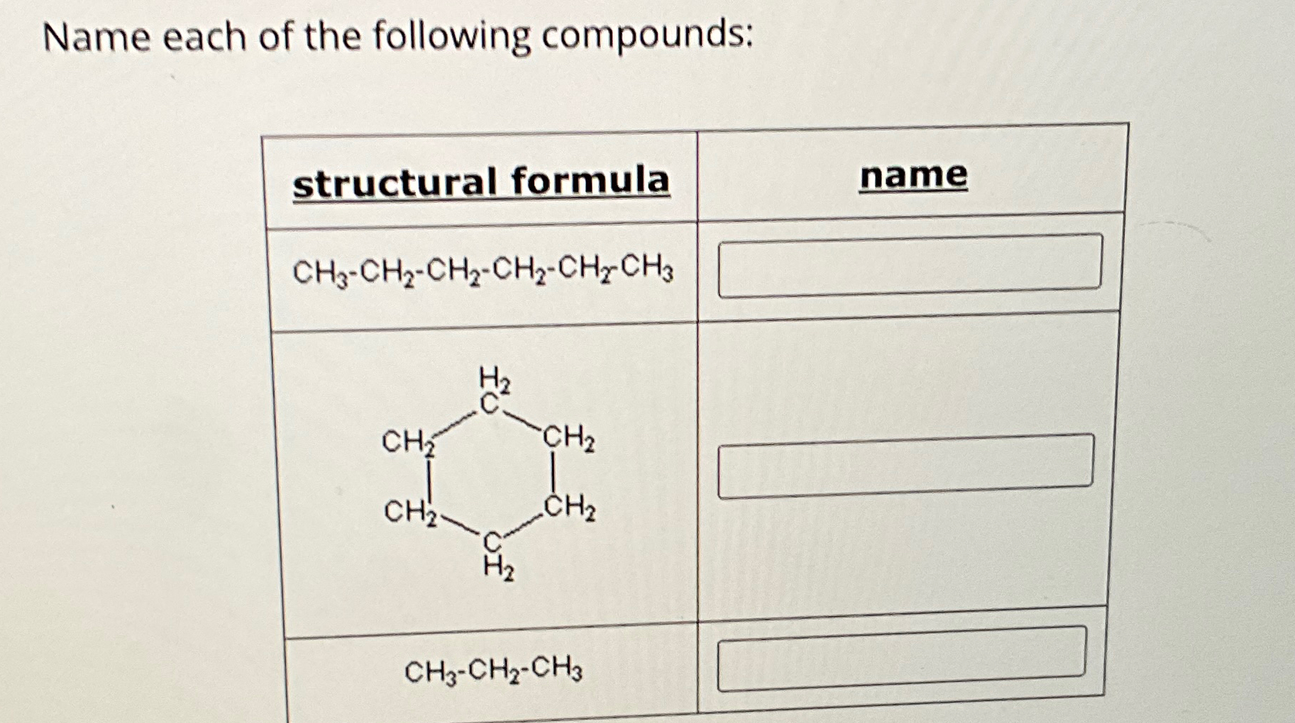 Solved Name each of the following | Chegg.com