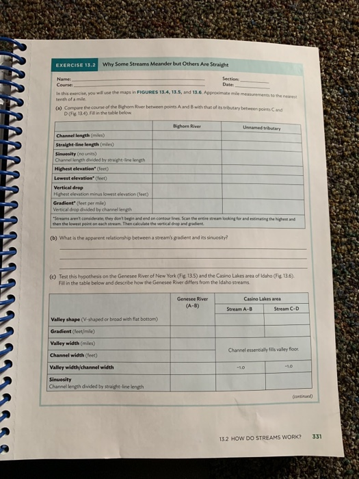EXERCISE 13.1 Differences between Streams Name: | Chegg.com