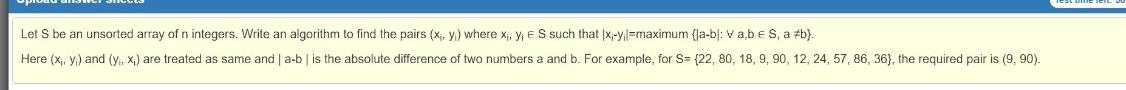 Solved Let S be an unsorted array of n integers. Write an | Chegg.com
