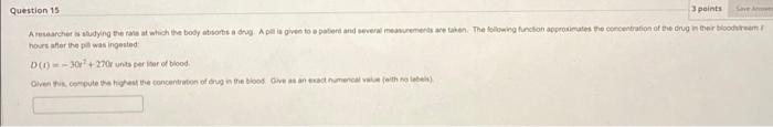 Solved Question 15 3 points Save Answer A researcher is | Chegg.com