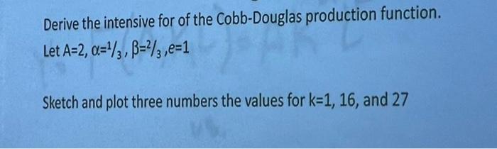 Solved Derive the intensive for of the Cobb-Douglas | Chegg.com