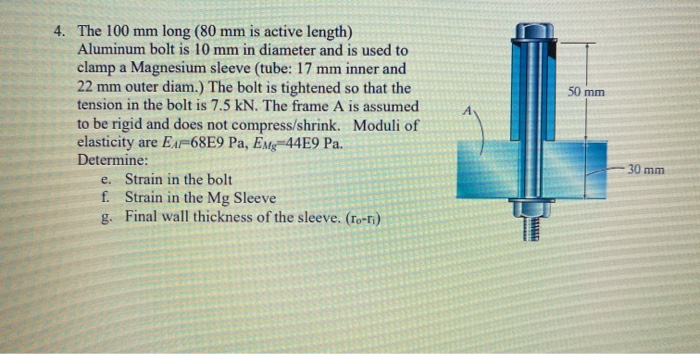 Solved 50 mm 4. The 100 mm long (80 mm is active length) | Chegg.com