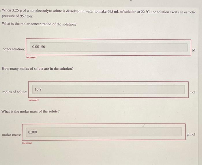 Solved When 3.25 g of a nonelectrolyte solute is dissolved | Chegg.com