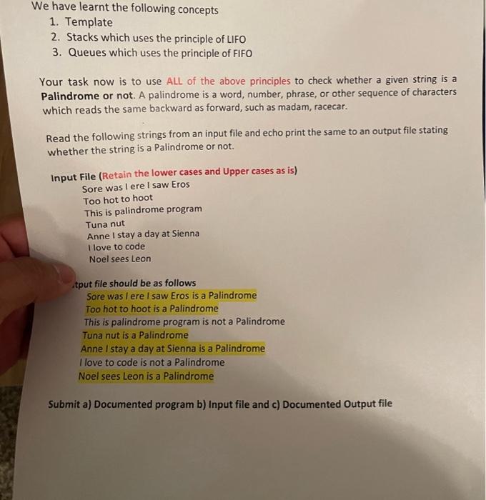 Solved Ne have learnt the following concepts 1. Template 2. | Chegg.com