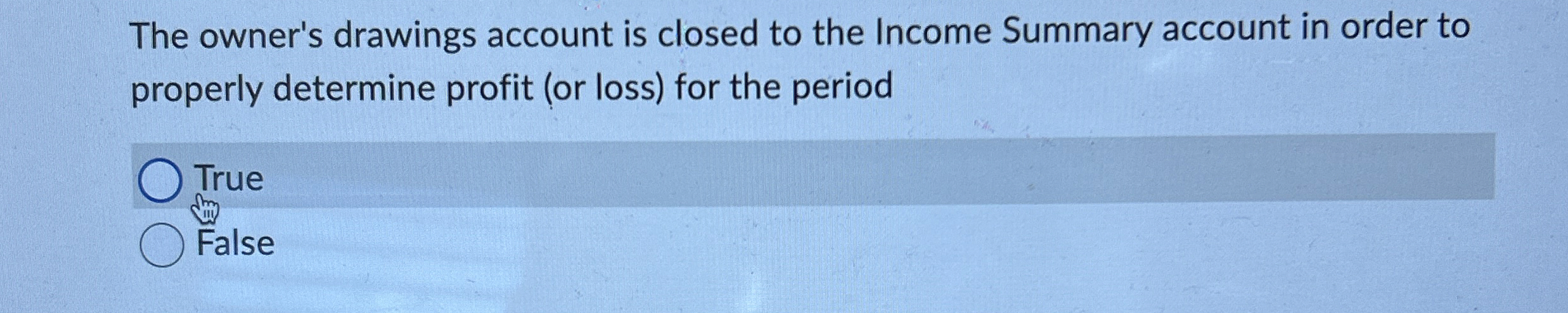 Solved The owner's drawings account is closed to the Income | Chegg.com