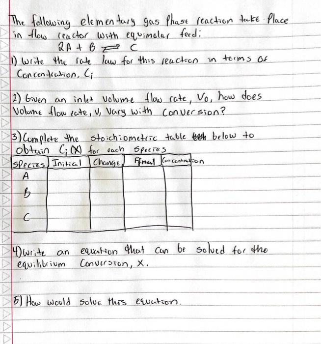 Solved 2A+B⇌C 1) Write the rate law for this reaction in | Chegg.com