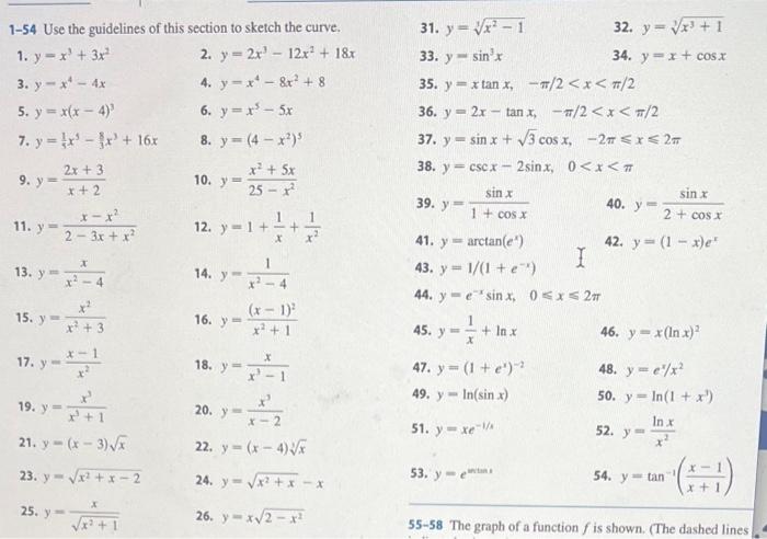 Solved 1-54 Use the guidelines of this section to sketch the | Chegg.com