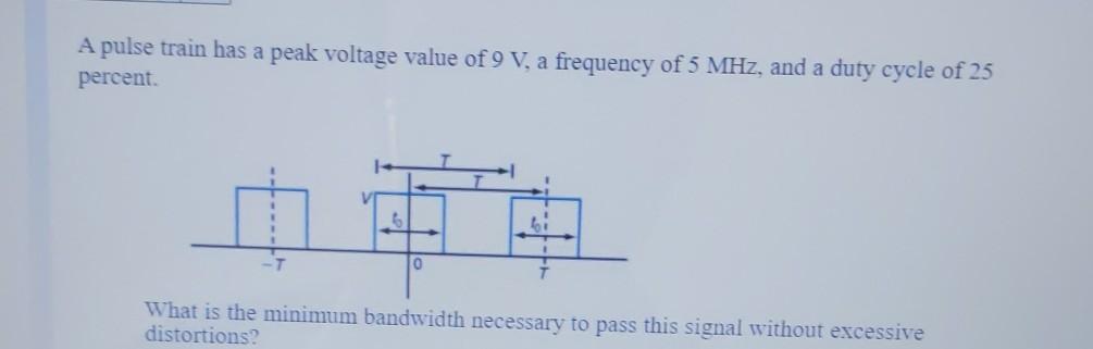 Solved A pulse train has a peak voltage value of 9 V, a | Chegg.com