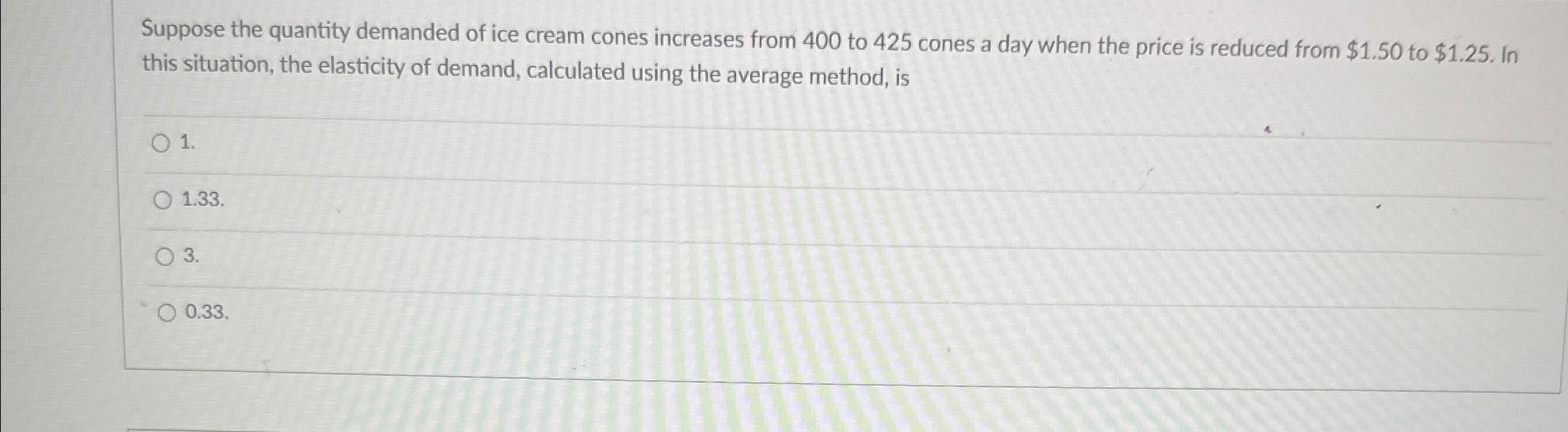 Solved Suppose the quantity demanded of ice cream cones | Chegg.com