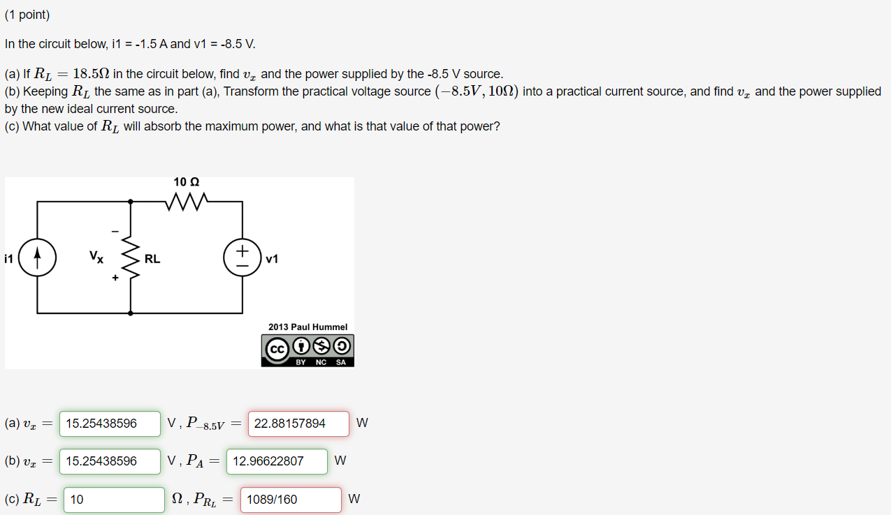 Solved (1 ﻿point)In the circuit below, i1=-1.5A and | Chegg.com