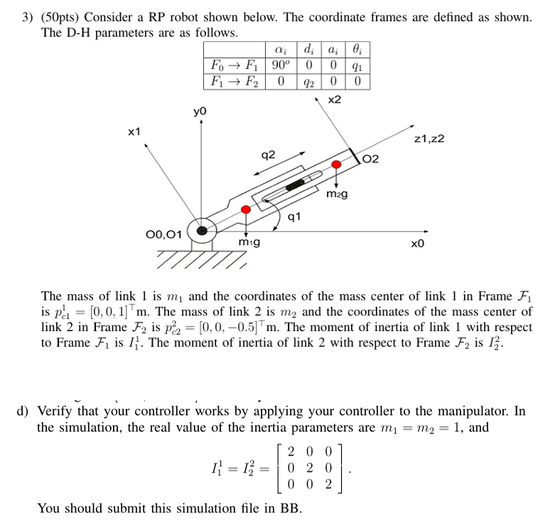 Solved d) ﻿Verify that your controller works by applying | Chegg.com