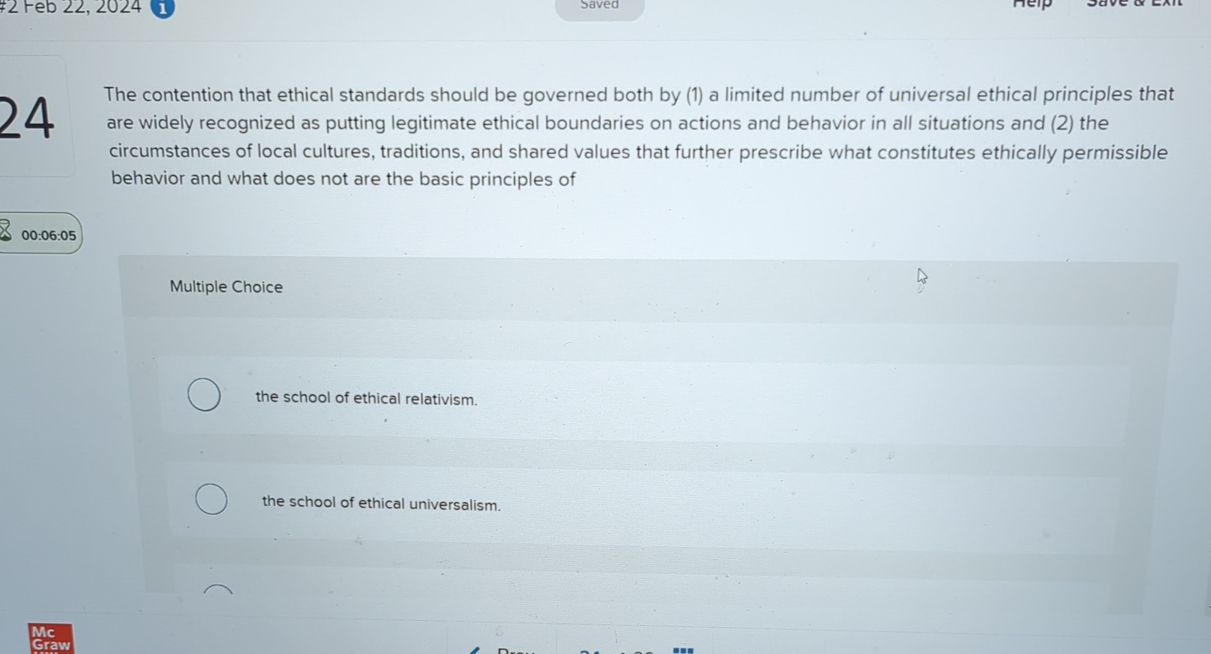 Solved Saved4The contention that ethical standards should be | Chegg.com