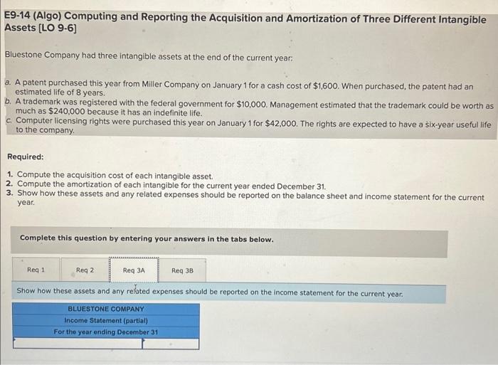Solved E9-14 (Algo) Computing and Reporting the Acquisition | Chegg.com