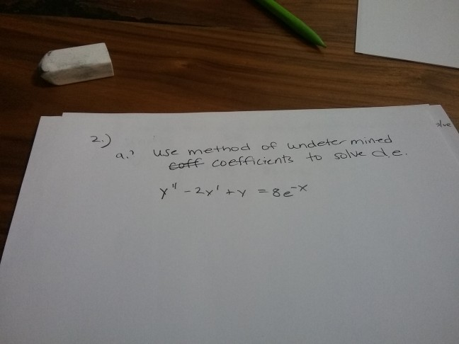 Solved 2.) 9.2 use method of undeter mined Eoff coefficients | Chegg.com