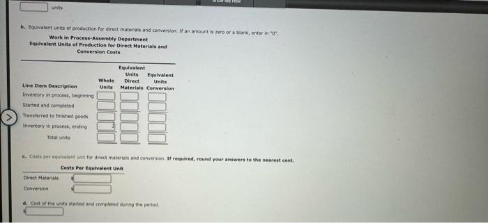 Solved Equimilent Unats of Production and Melased Costs | Chegg.com