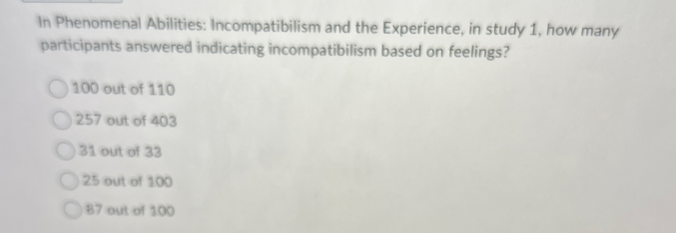 Solved In Phenomenal Abilities: Incompatibilism and the | Chegg.com