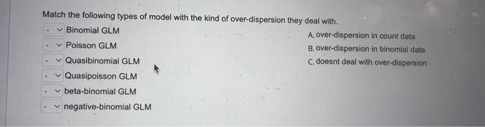 Solved Match The Following Types Of Model With The Kind Of