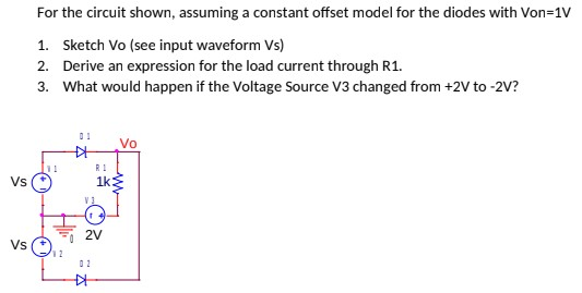 Solved For the circuit shown, assuming a constant offset | Chegg.com