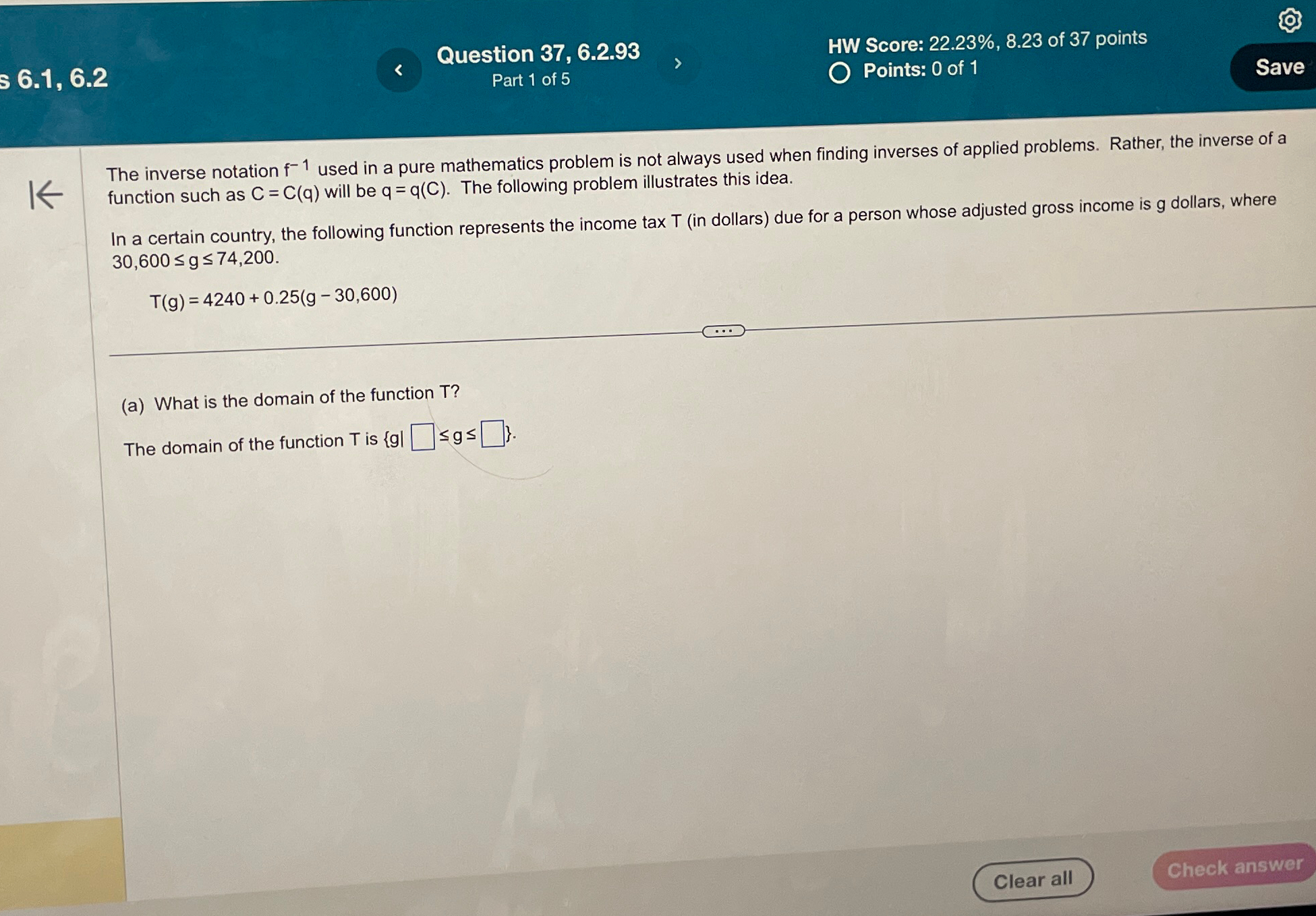 Solved Question 37, 6.2.93HW Score: 22.23%,8.23 ﻿of 37 | Chegg.com