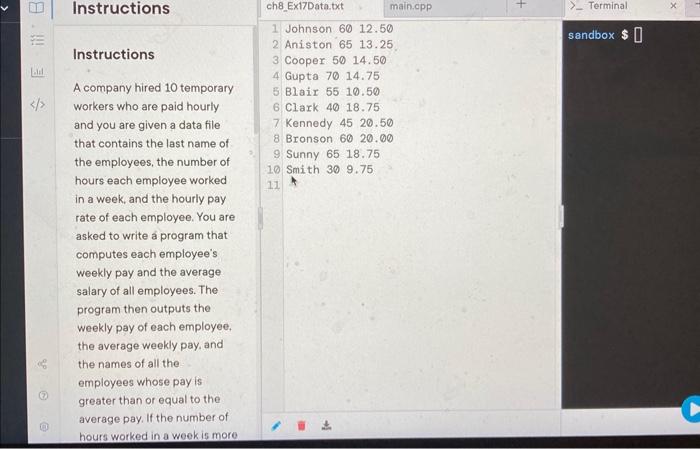 Solved Instructions A company hired 10 temporary workers who | Chegg.com