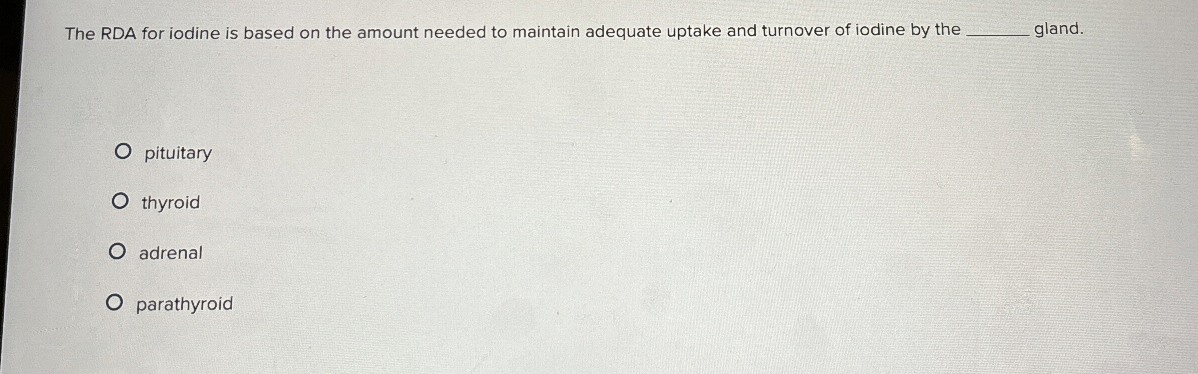 Solved The RDA for iodine is based on the amount needed to | Chegg.com