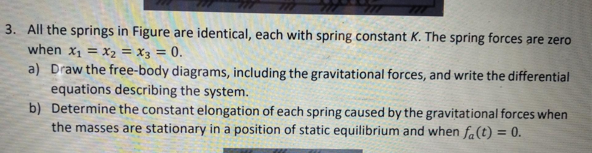Solved All the springs in Figure are identical, each with | Chegg.com