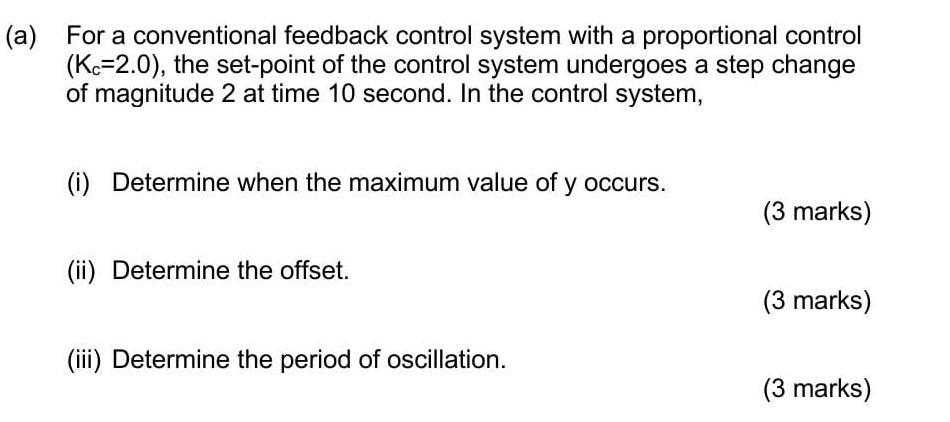 Solved (a) For a conventional feedback control system with a | Chegg.com