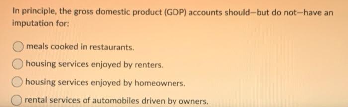 Solved In principle, the gross domestic product (GDP) | Chegg.com