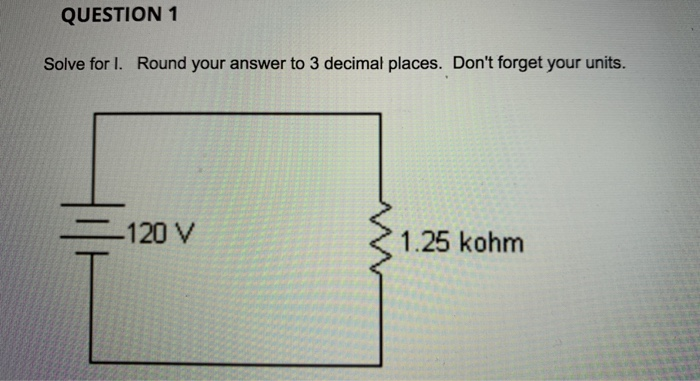 Solved QUESTION 1 Solve for l. Round your answer to 3 | Chegg.com